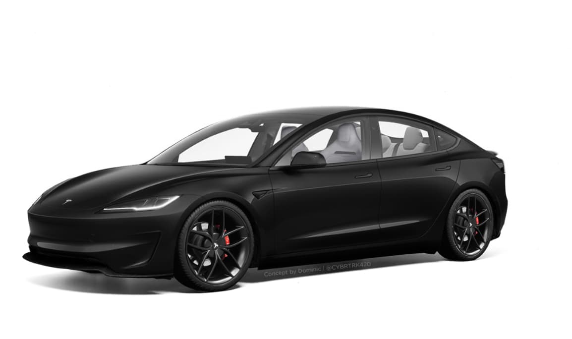 Stilvolle Tesla Model 3 Schwarz Fotos