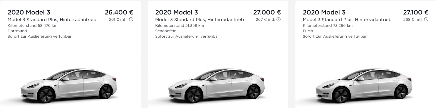 Tesla Model 3 Preisentwicklung